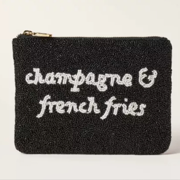 kate spade | Bags | Nwt Kate Spade Champagne French Fries Beaded Clutch ...